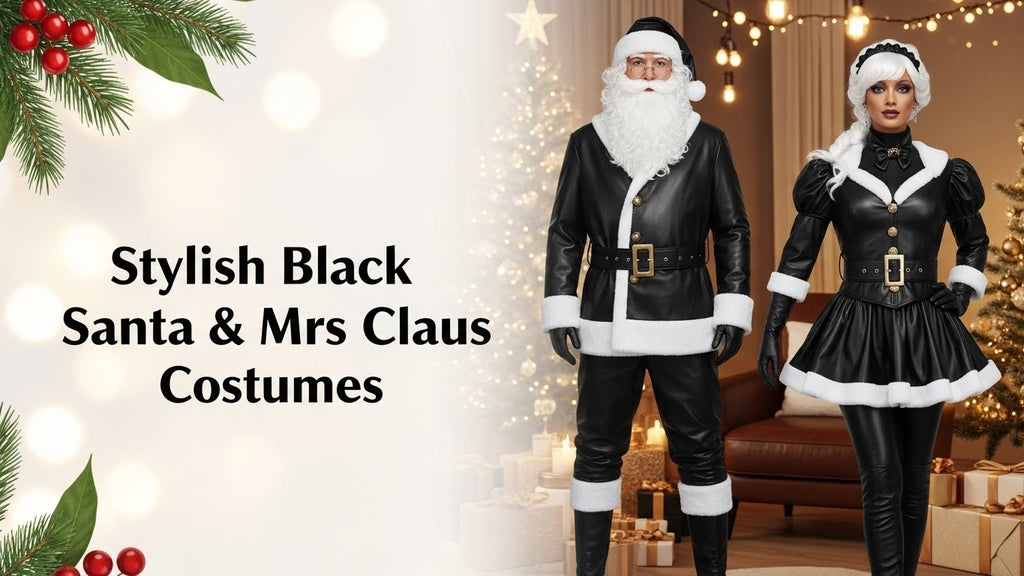 Stylish Black Santa & Mrs. Claus Costumes – Rizwards Leather