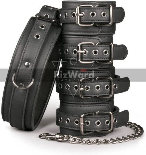 Ankle, Wrist, and Collar Restraint Kit for Bondage Fun! – Rizwards Leather