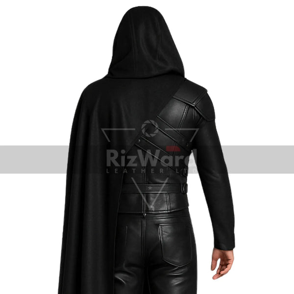 Gothic Leather Hooded Half Cape with Armour Shirt – Rizwards Leather