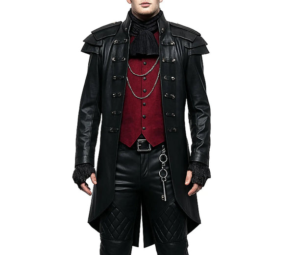 Gothic Vampire Trench Coat - Steampunk Victorian Costume – Rizwards Leather