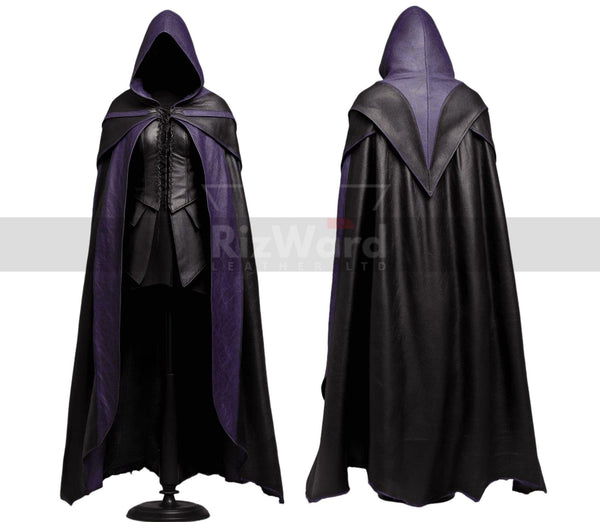 Exclusive Leather Hooded Cloak For Cosplay - Unisex Leather Cloak with ...